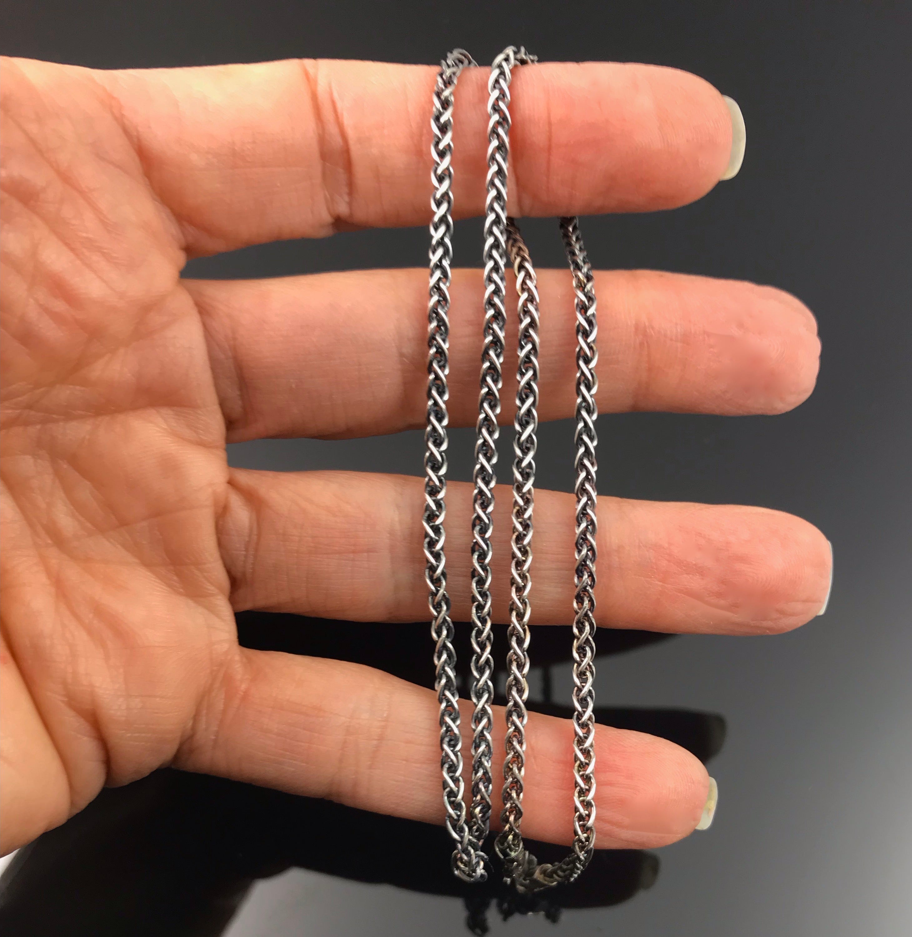 Sterling Silver Wheat Chain Antique Finish – EastofSantaFe